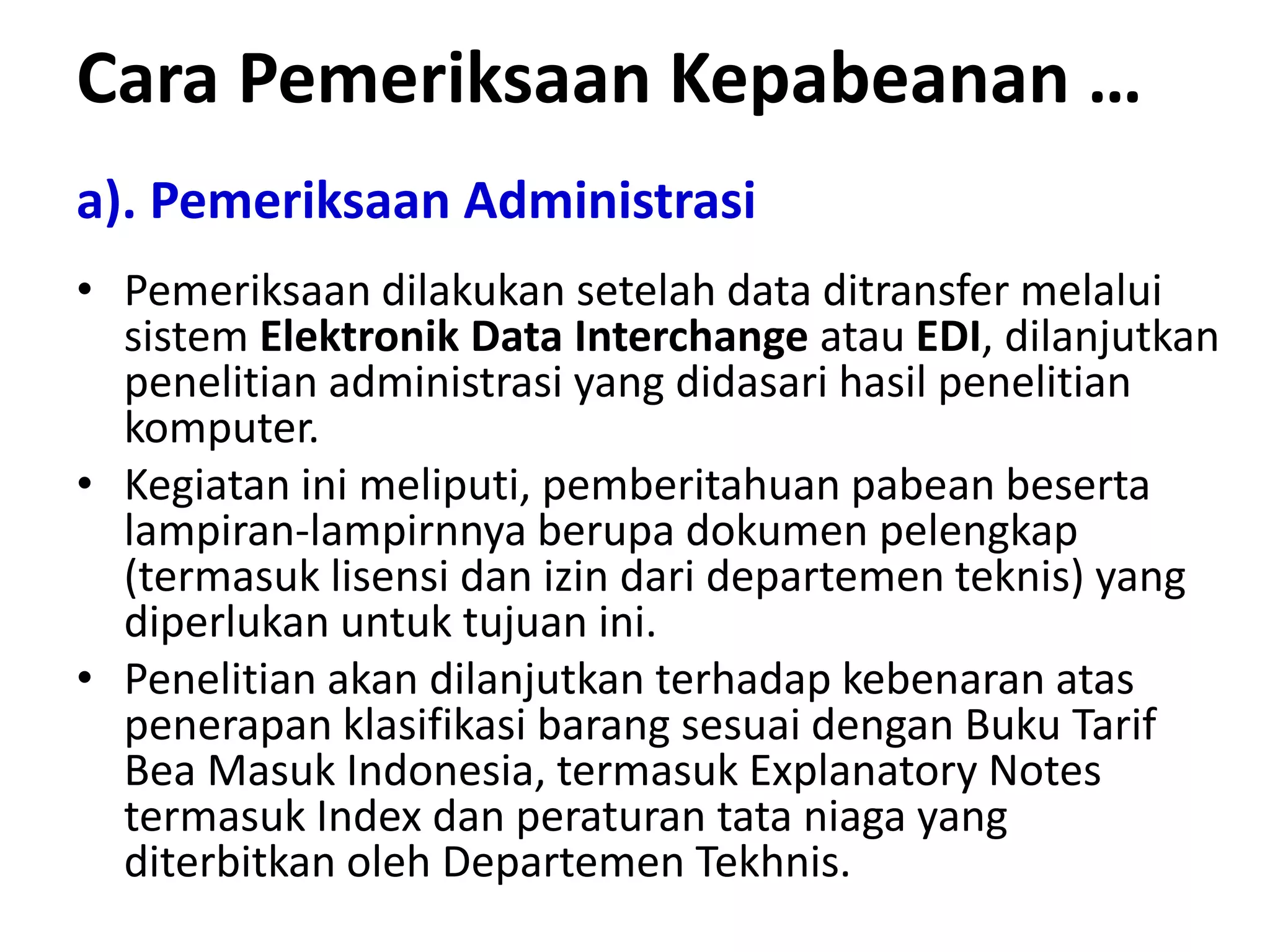 Pemeriksaan Kepabeanan & Dokumen Export Import | PPTX