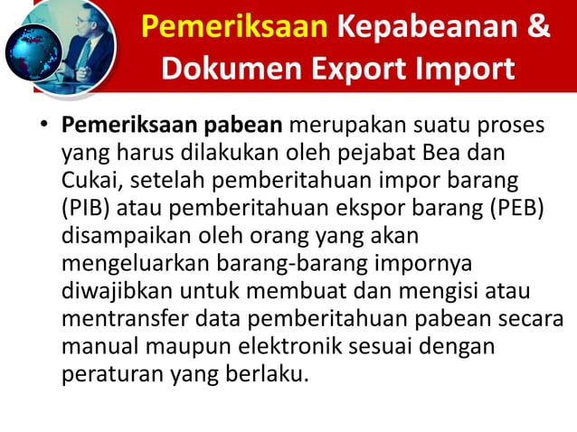 Pemeriksaan Kepabeanan & Dokumen Export Import | PPTX