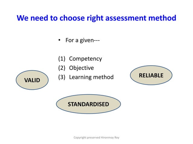 choosing right assessment method+ assessment of clinical skill ...