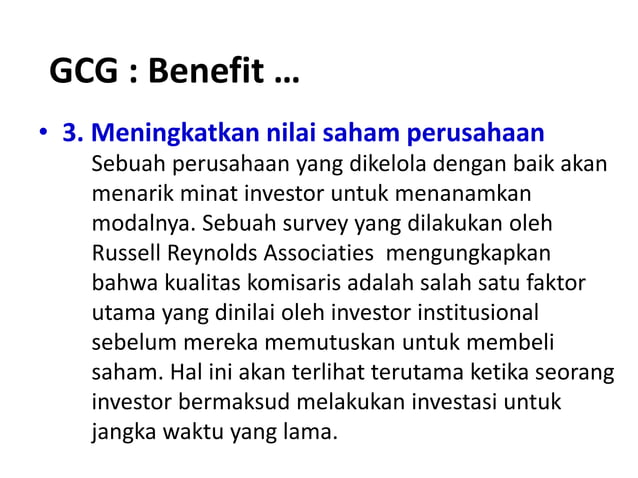 GCG Regulations in Indonesia _Materi Training GCG | PPT