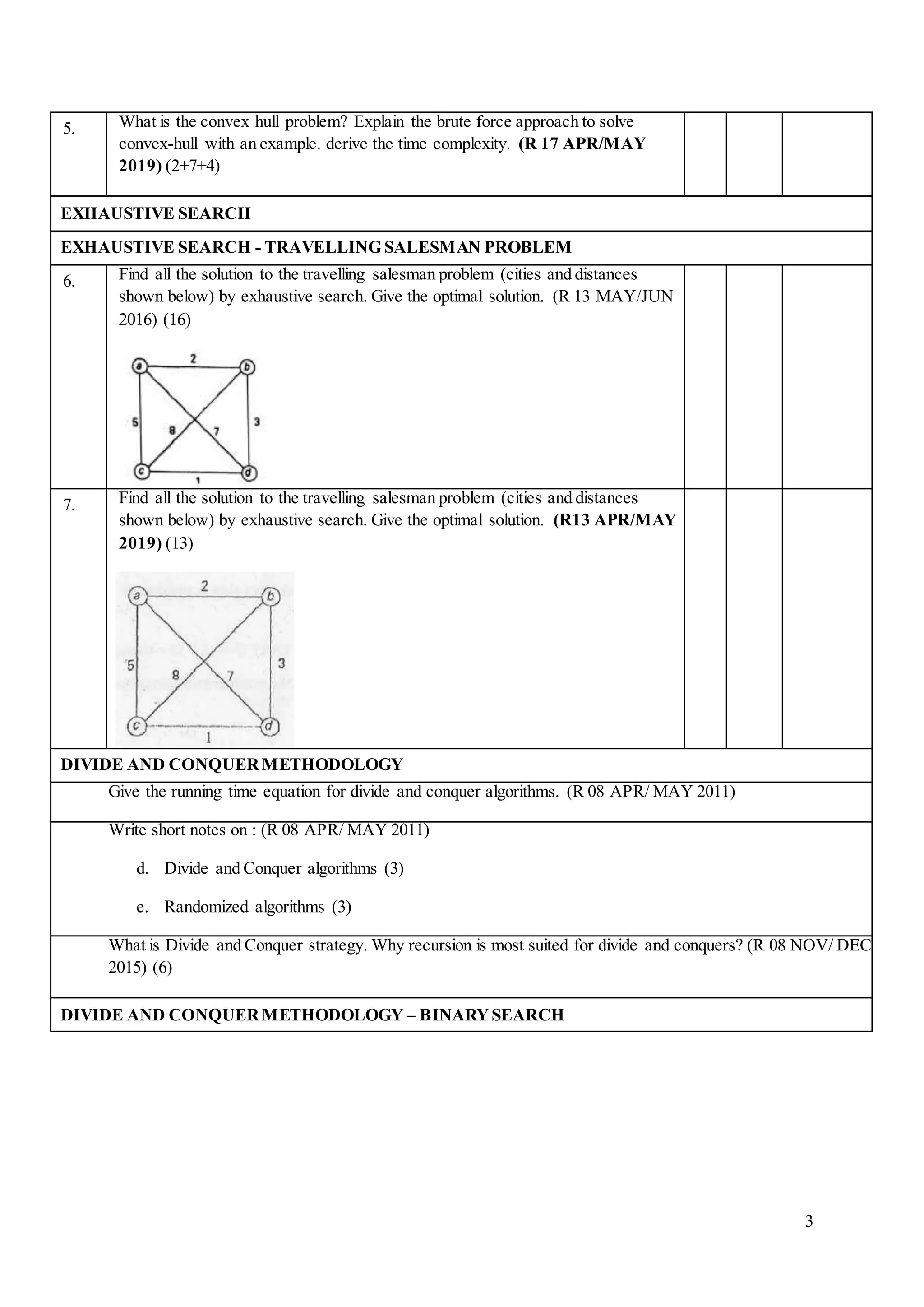 2. cs8451 daa anna univ question bank unit 2 | DOC