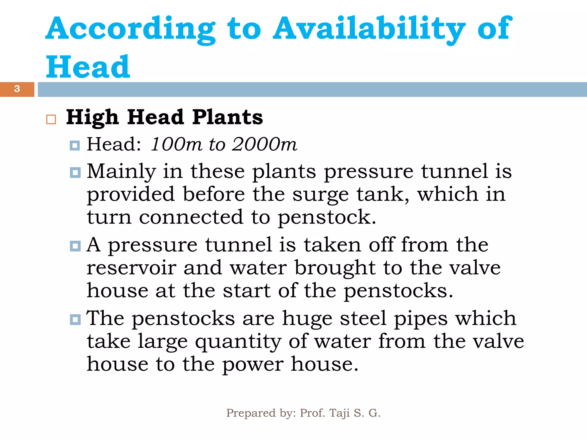 Classification of hydro power plant | PDF