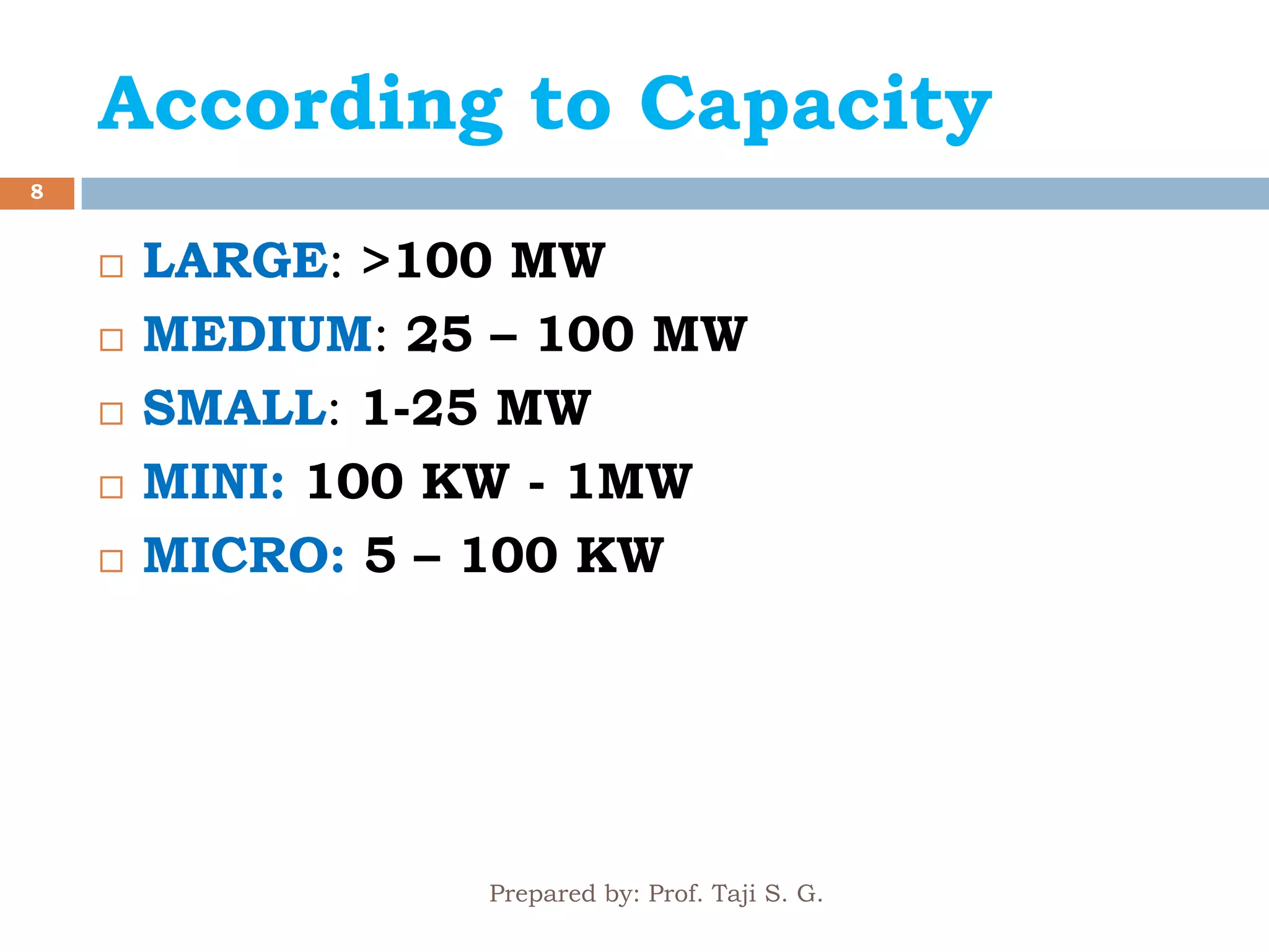 Classification of hydro power plant | PDF