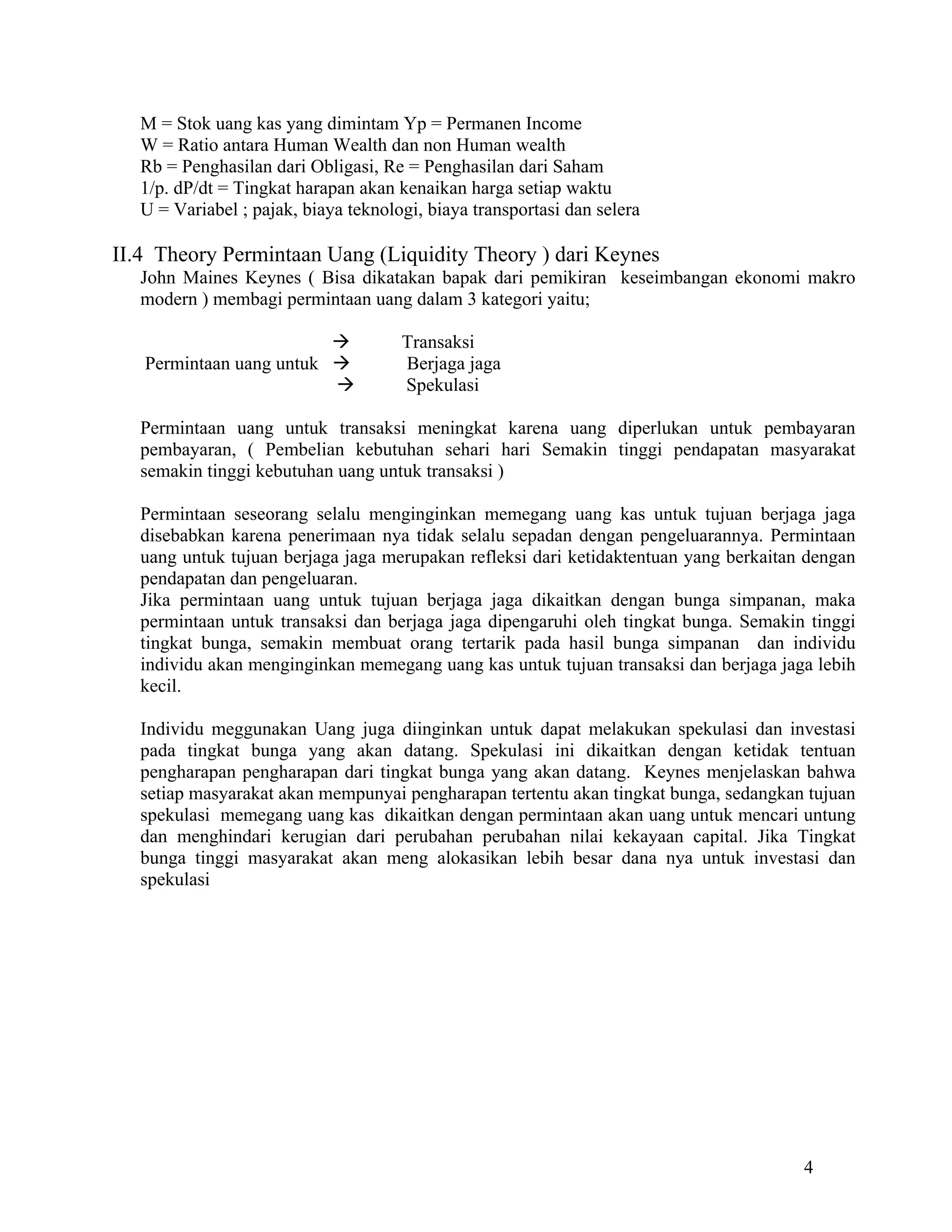 2. teory permintaan uang | PDF