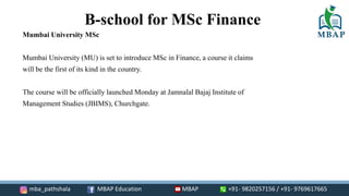 All about JBIMS MSC Finance | MBAP | PPT