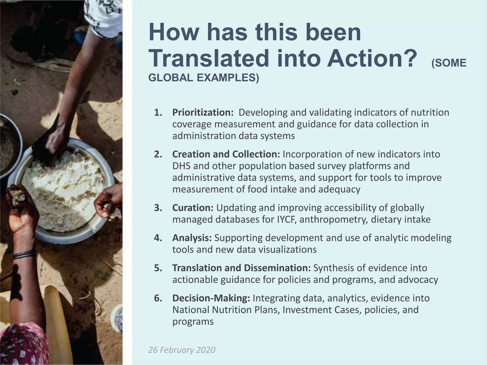 Nutrition Data Value Chain - Moving from Ideas to Action | PPTX