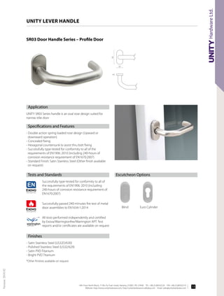 Door Lever Handles from UNITY Hardware Ltd. | PDF