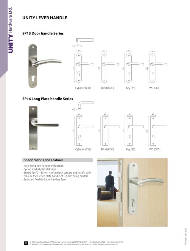 Door Lever Handles from UNITY Hardware Ltd. | PDF