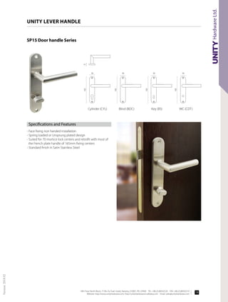 Door Lever Handles from UNITY Hardware Ltd. | PDF