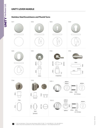 Door Lever Handles from UNITY Hardware Ltd. | PDF