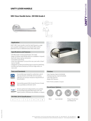 Door Lever Handles from UNITY Hardware Ltd. | PDF