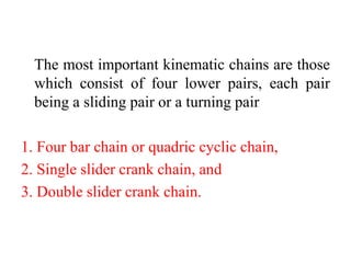 2.kinematics inversions of 4 bar and slide crank chain (1) (1) | PPT
