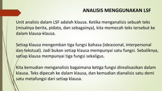 Linguistik sistemik fungsional | PPTX