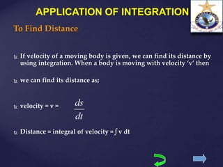 APPLICATION OF INTEGRATION | PPT