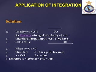 APPLICATION OF INTEGRATION | PPT