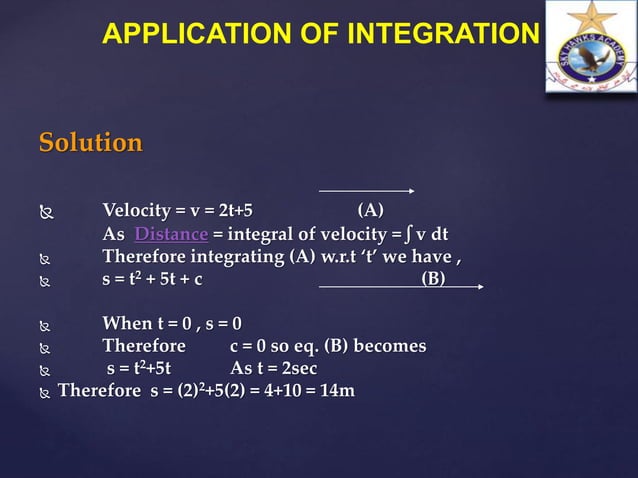 APPLICATION OF INTEGRATION | PPT
