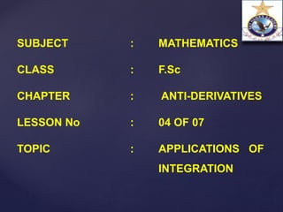 APPLICATION OF INTEGRATION | PPT