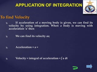 APPLICATION OF INTEGRATION | PPT
