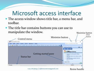 2.3.1 creating database, table and relationship on Access 2003 | PPT