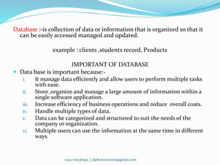 2.3.1 creating database, table and relationship on Access 2003 | PPT