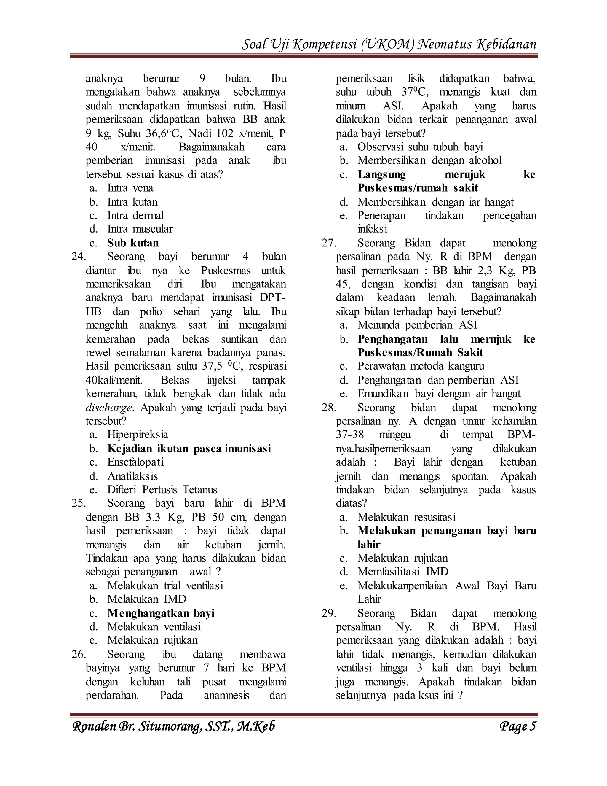 2. soal ukom neonatus 2020 ronalen situmorang fix ok | DOCX