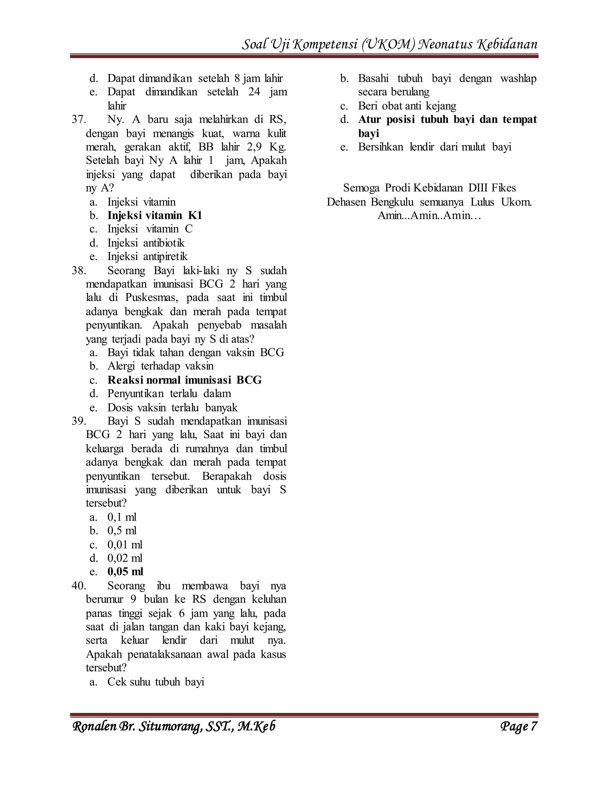 2. soal ukom neonatus 2020 ronalen situmorang fix ok | DOCX