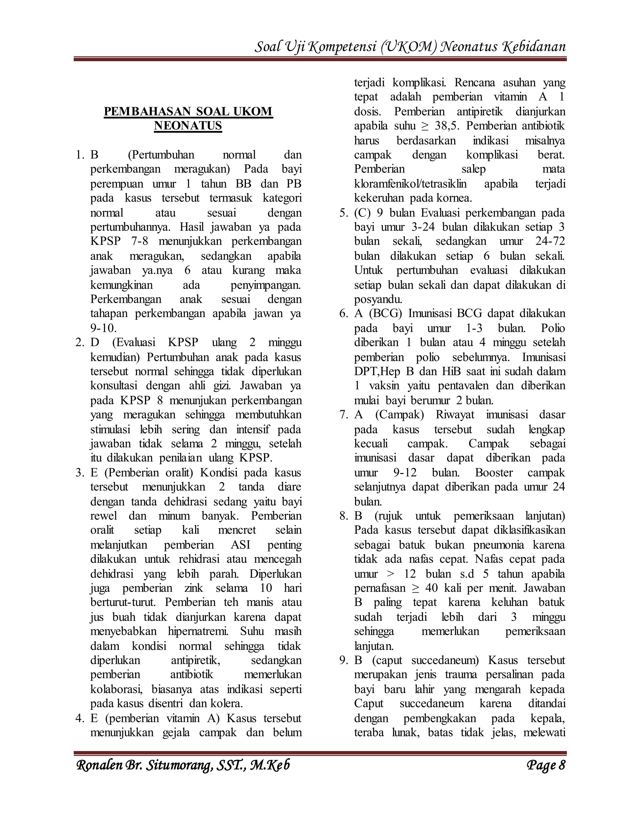 2. soal ukom neonatus 2020 ronalen situmorang fix ok | DOCX