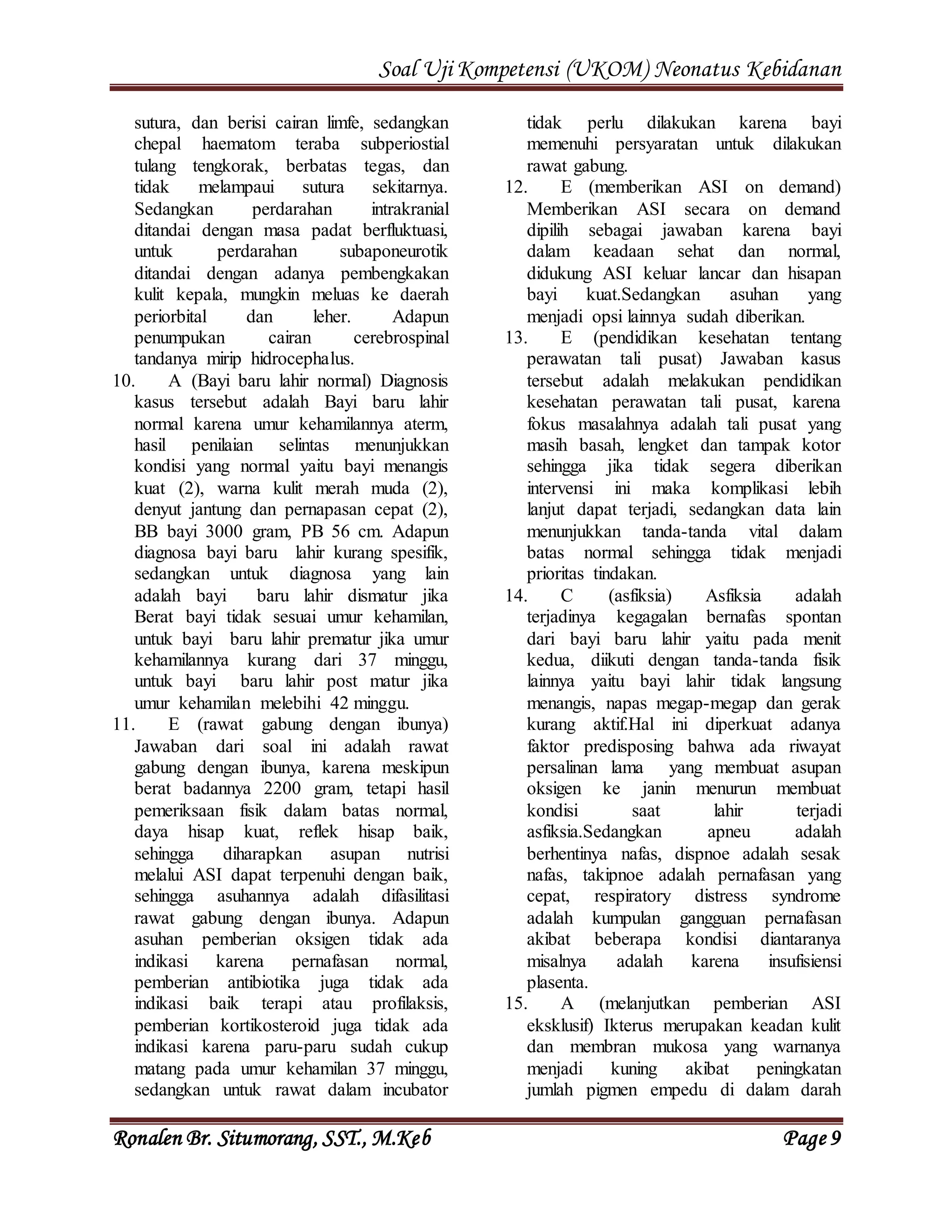 2. soal ukom neonatus 2020 ronalen situmorang fix ok | DOCX