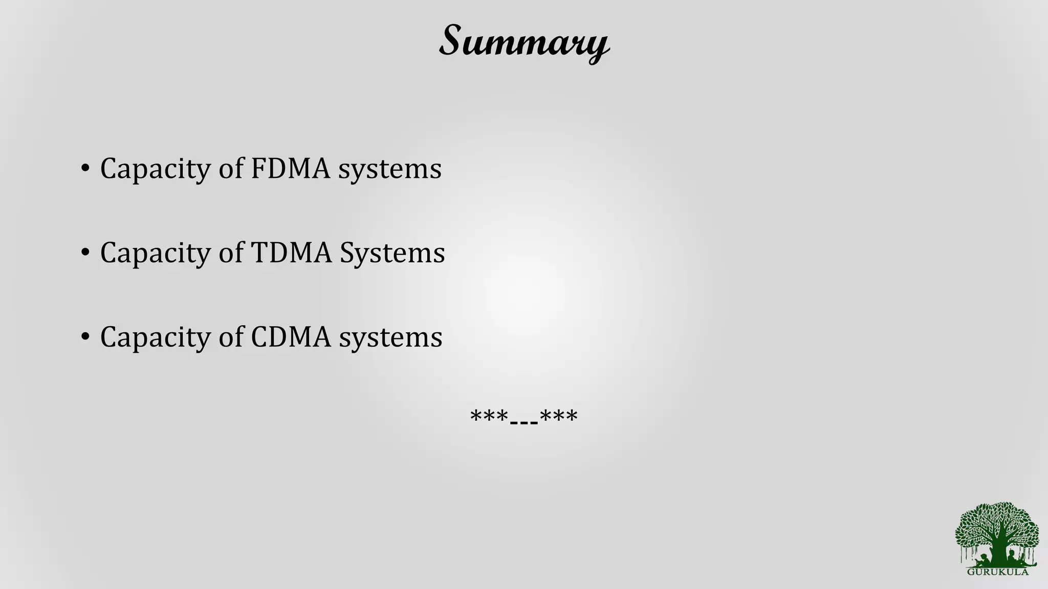 2.5 capacity calculations of fdma, tdma and cdma | PDF
