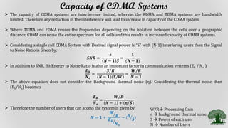 2.5 capacity calculations of fdma, tdma and cdma | PDF