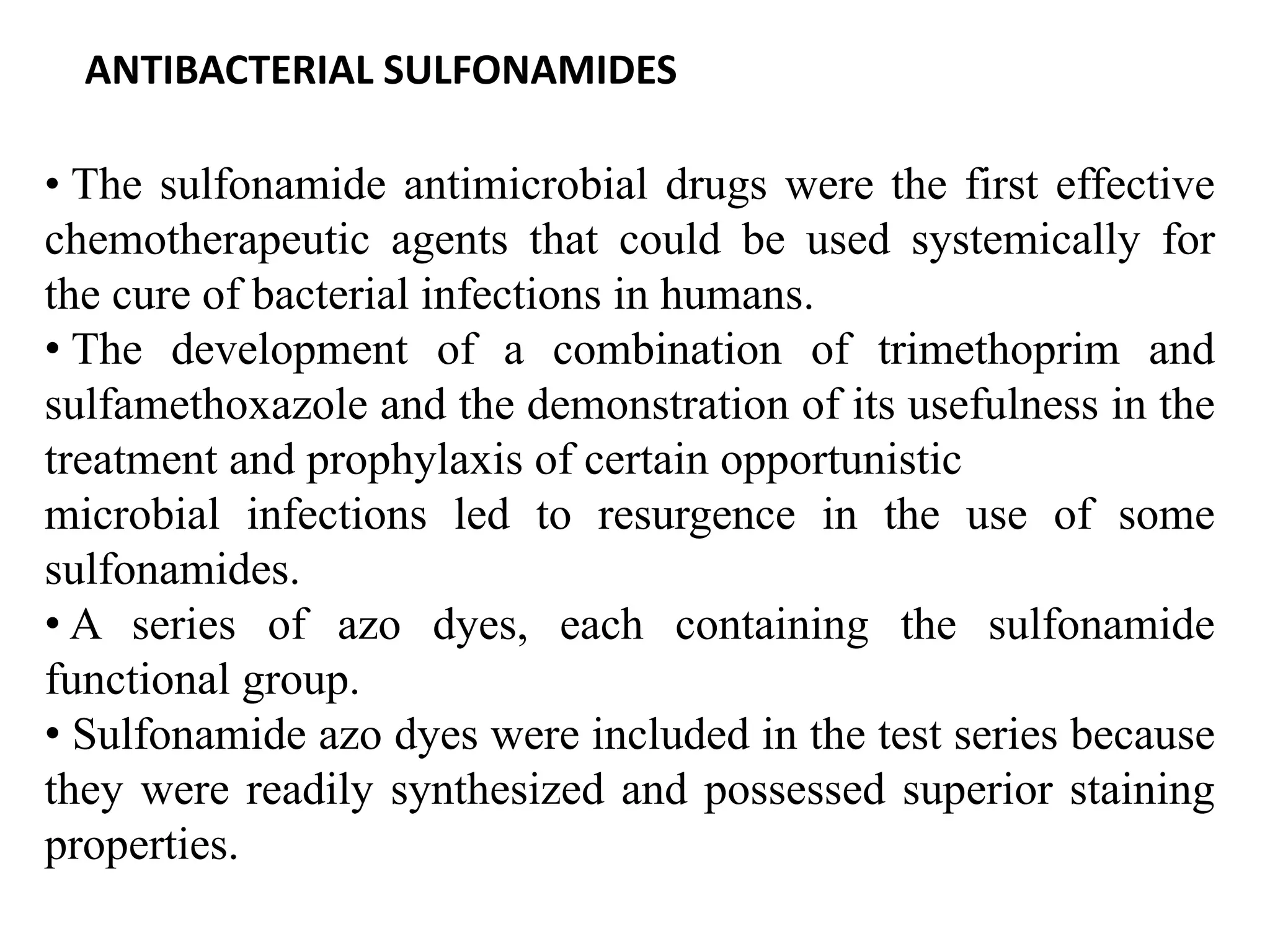 Sulphonamides- Anti bacterial- Medicinal Chemistry-Pharmacy | PDF