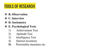 TOOLS IN RESEARCH | PDF
