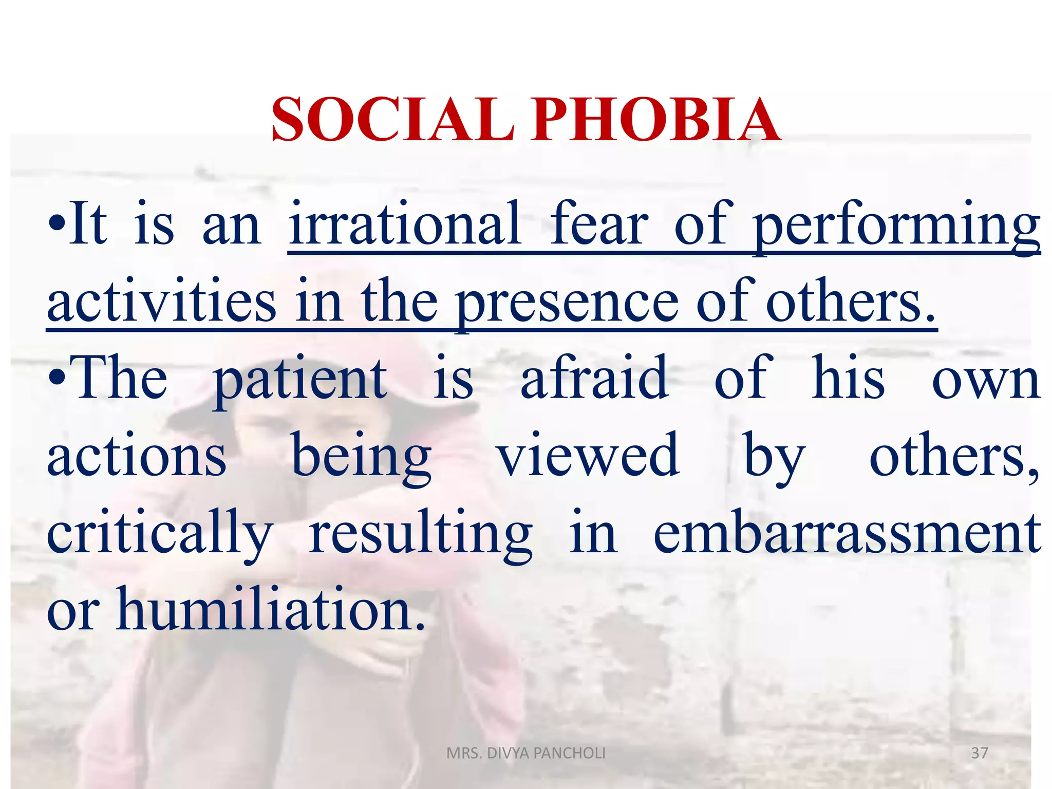 Phobic Anxiety Disorder | PPTX