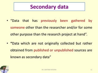 Primary & Secondary Data | PDF