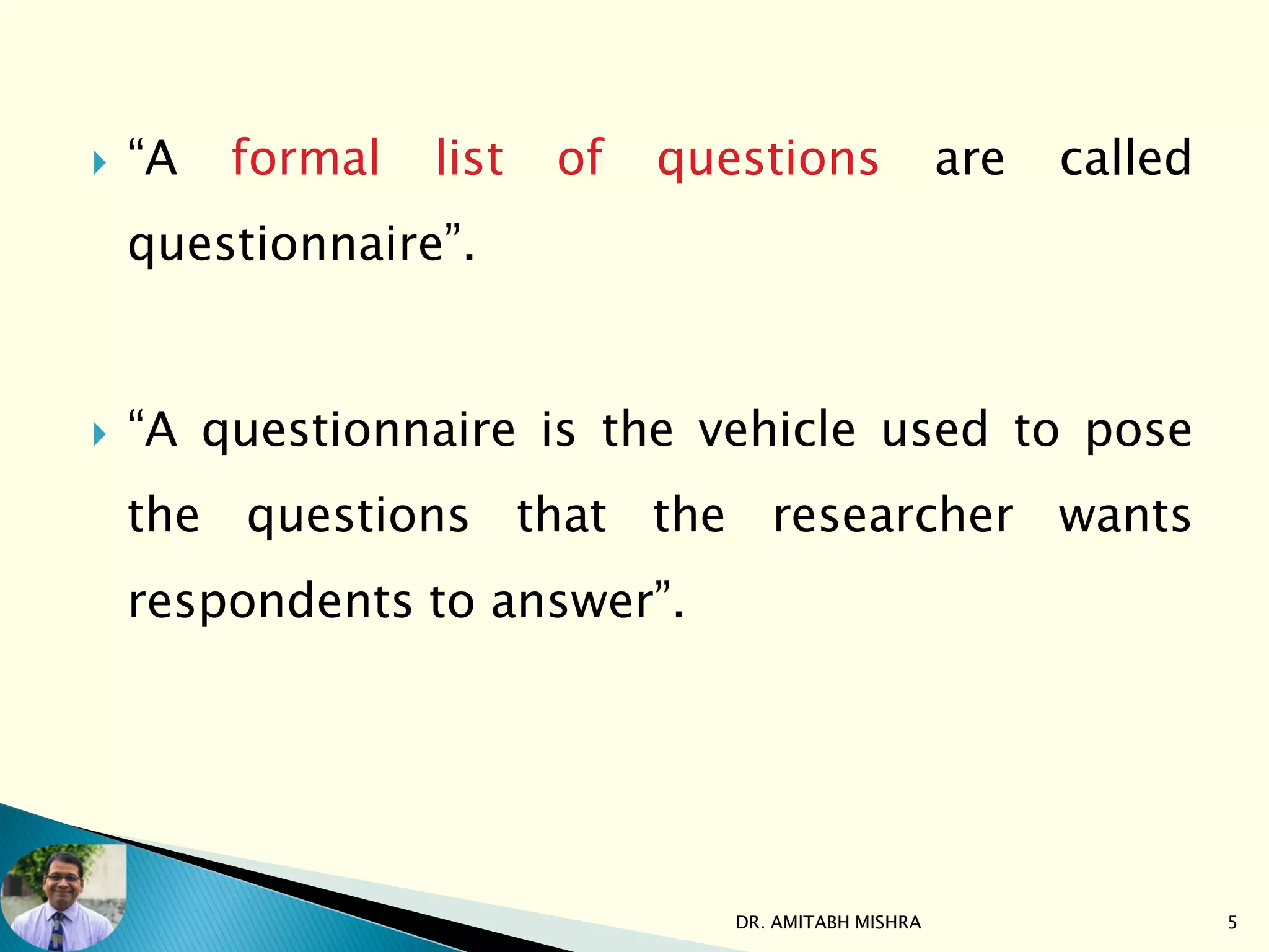 Questionnaire Method of Data Collection | PDF