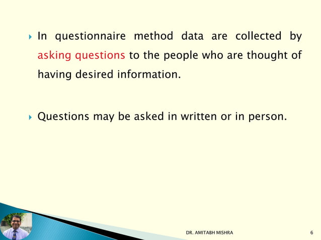 Questionnaire Method of Data Collection | PDF