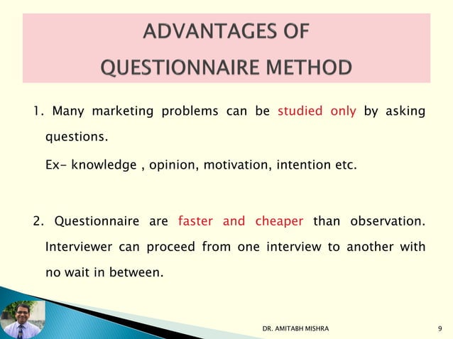 Questionnaire Method of Data Collection | PDF