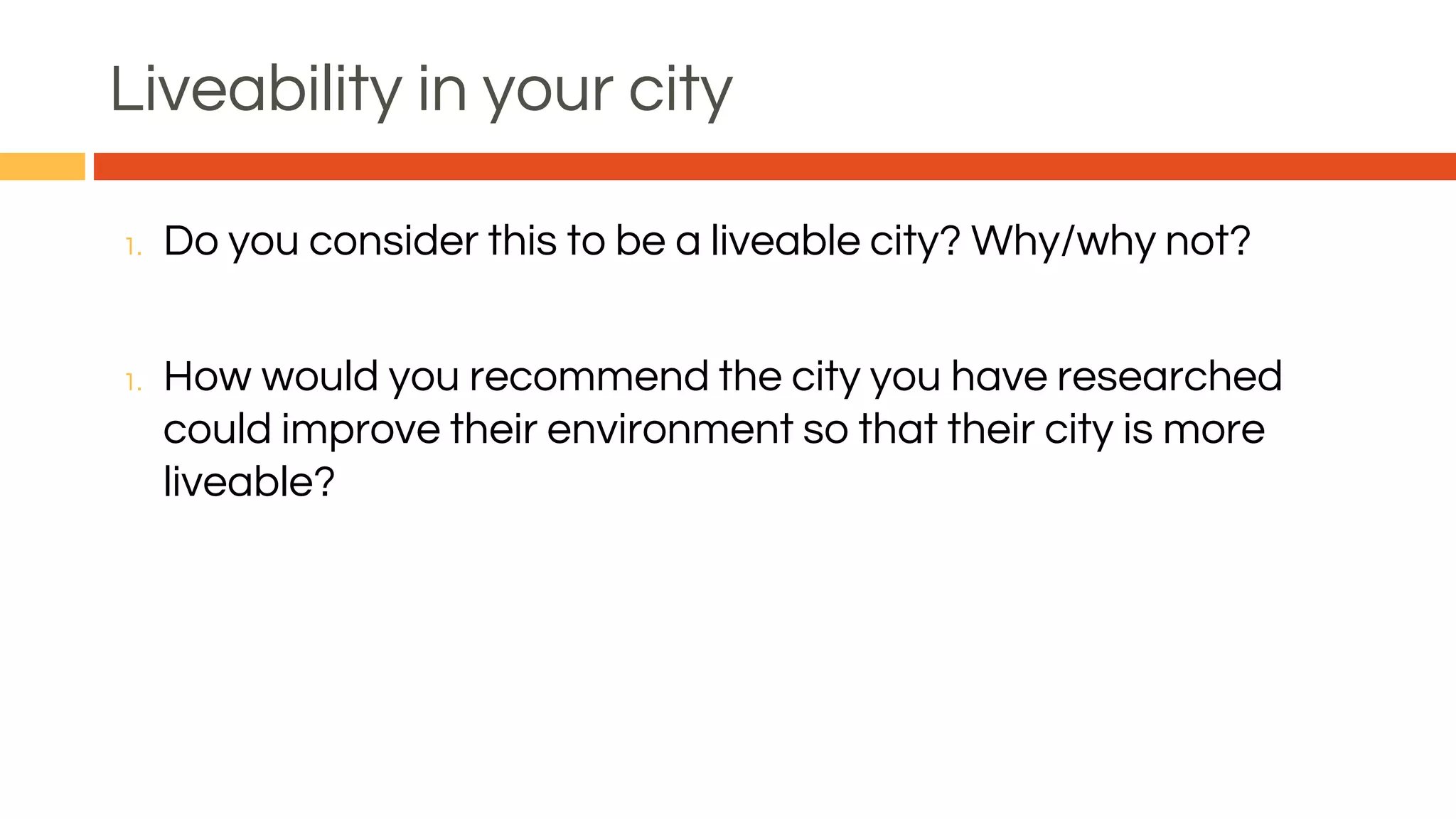 2.4 environmental factors that affect liveability LIPA | PPTX