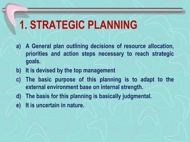 Planning, Nature, Significance, Process of Planning, Types of Planning ...