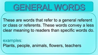 Classification of words-Technical Writing | PPT
