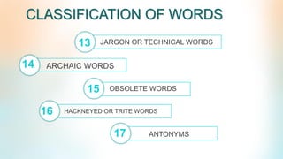 Classification of words-Technical Writing | PPT