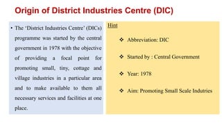District Industries Centre | PPT