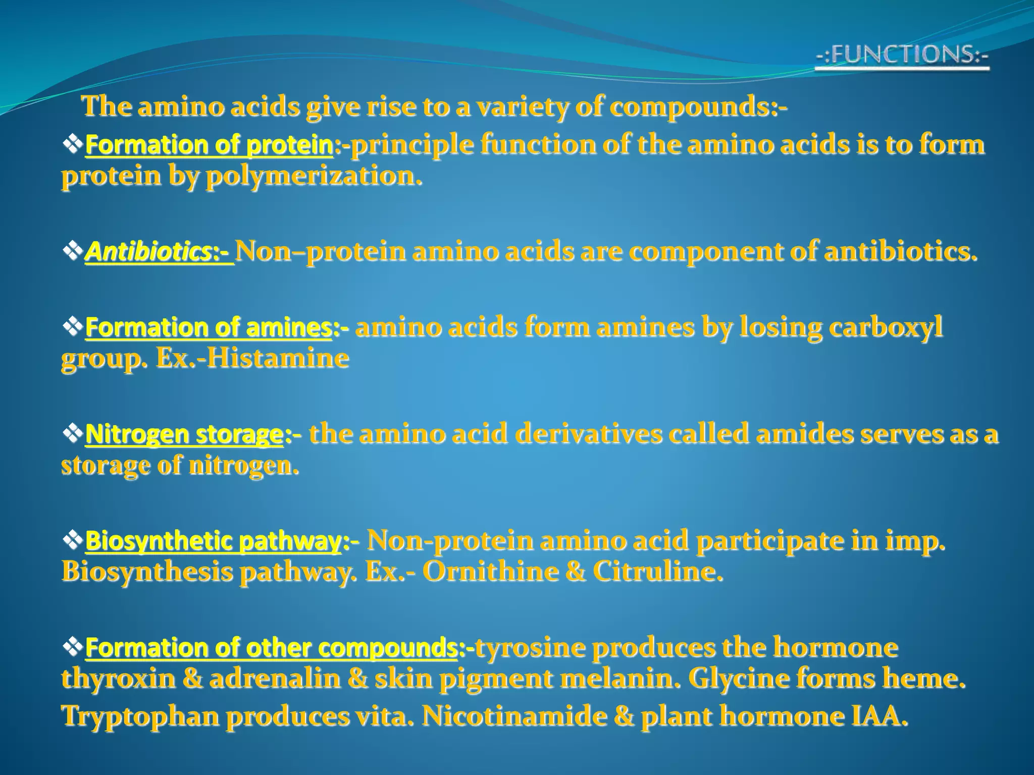 Amino acids structure classification & function by KK Sahu sir | PPT