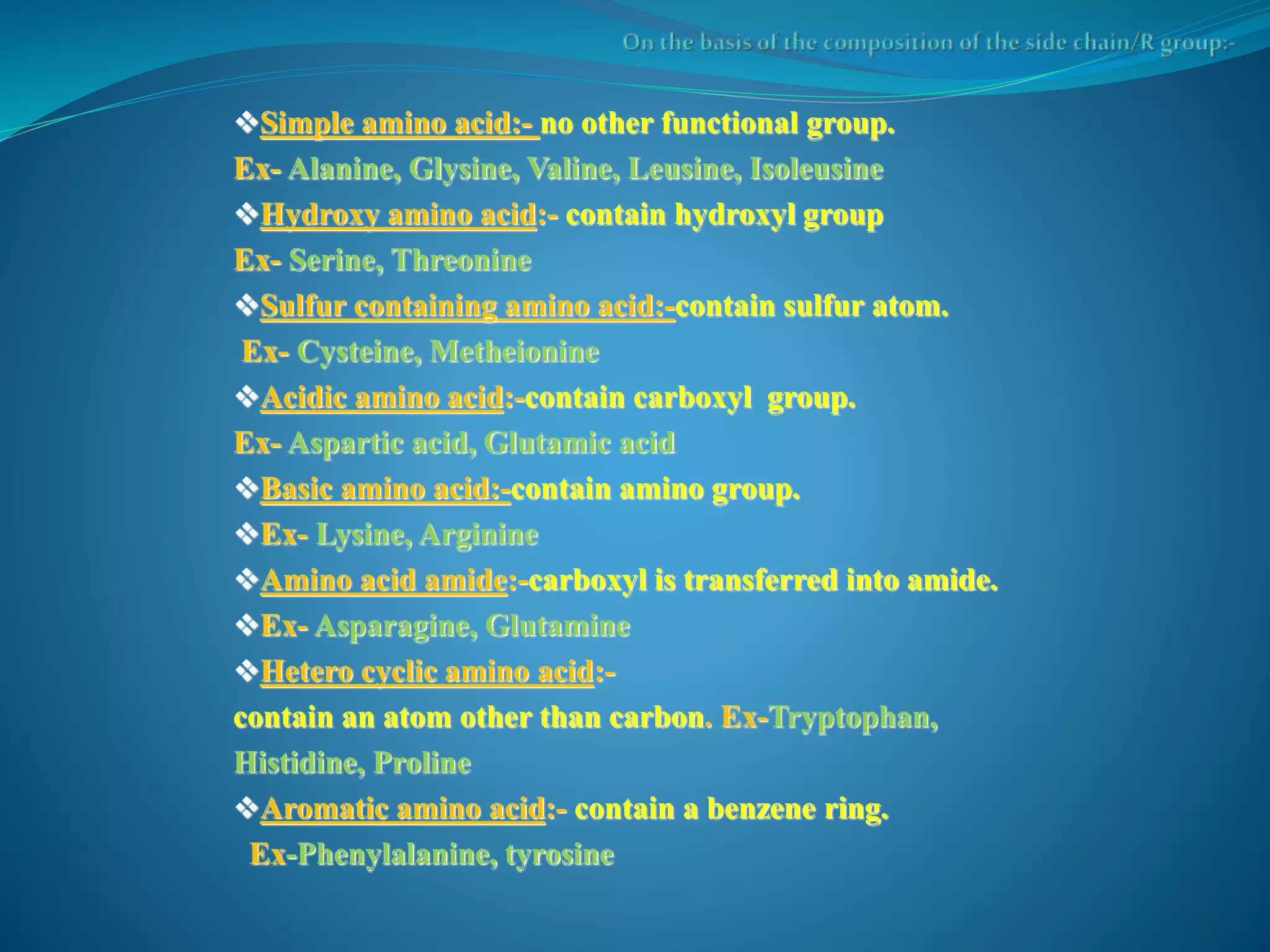 Amino acids structure classification & function by KK Sahu sir | PPT