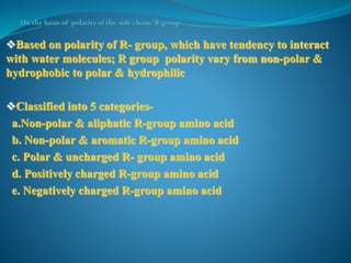 Amino acids structure classification & function by KK Sahu sir | PPT