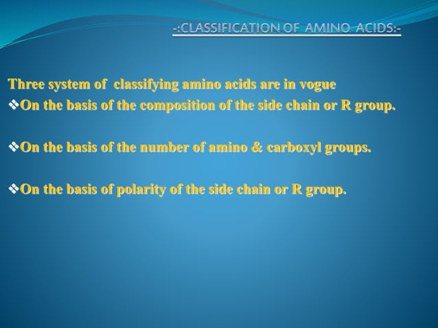 Amino acids structure classification & function by KK Sahu sir | PPT