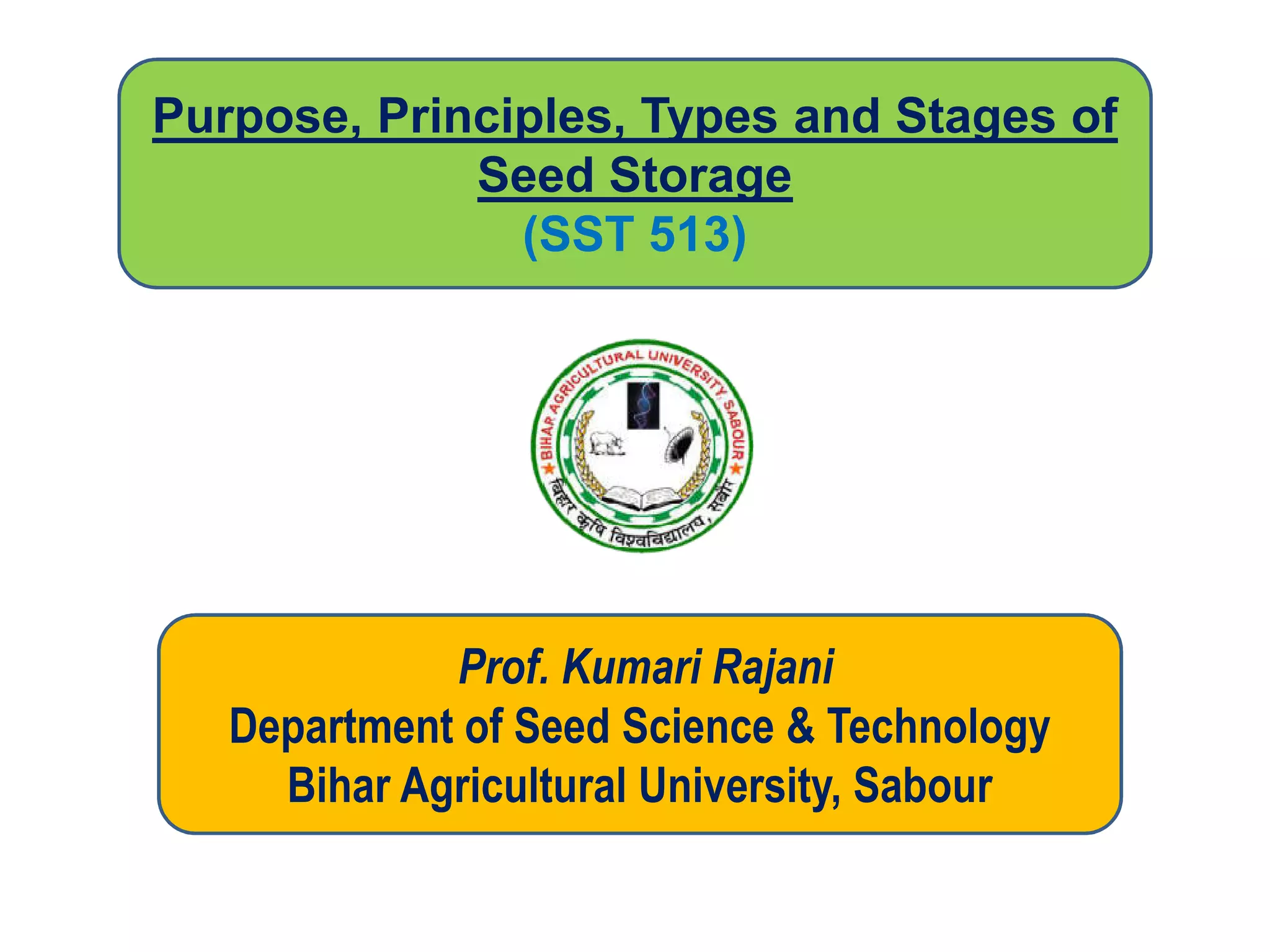 Principles of seed storage | PDF