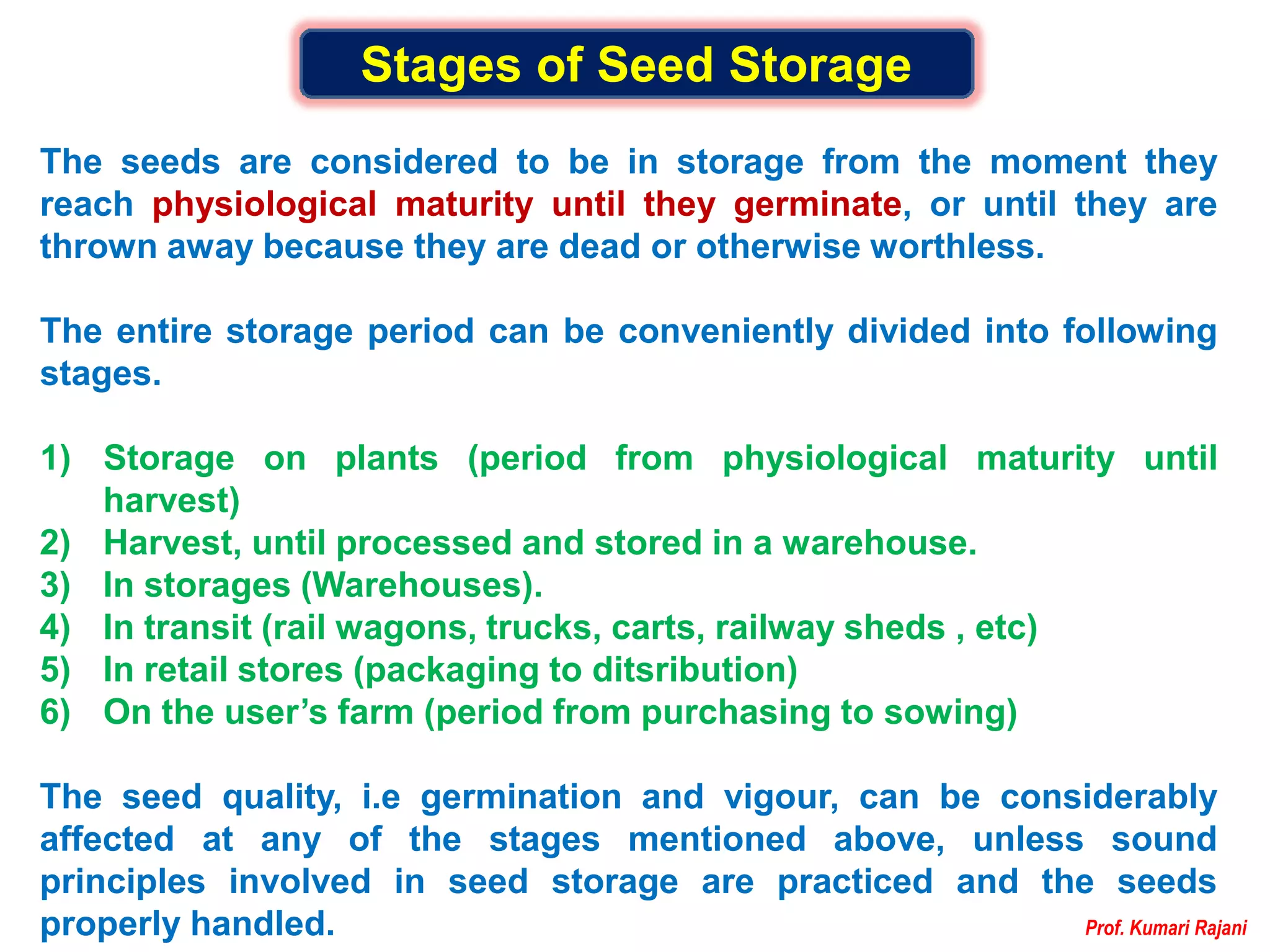 Principles of seed storage | PDF