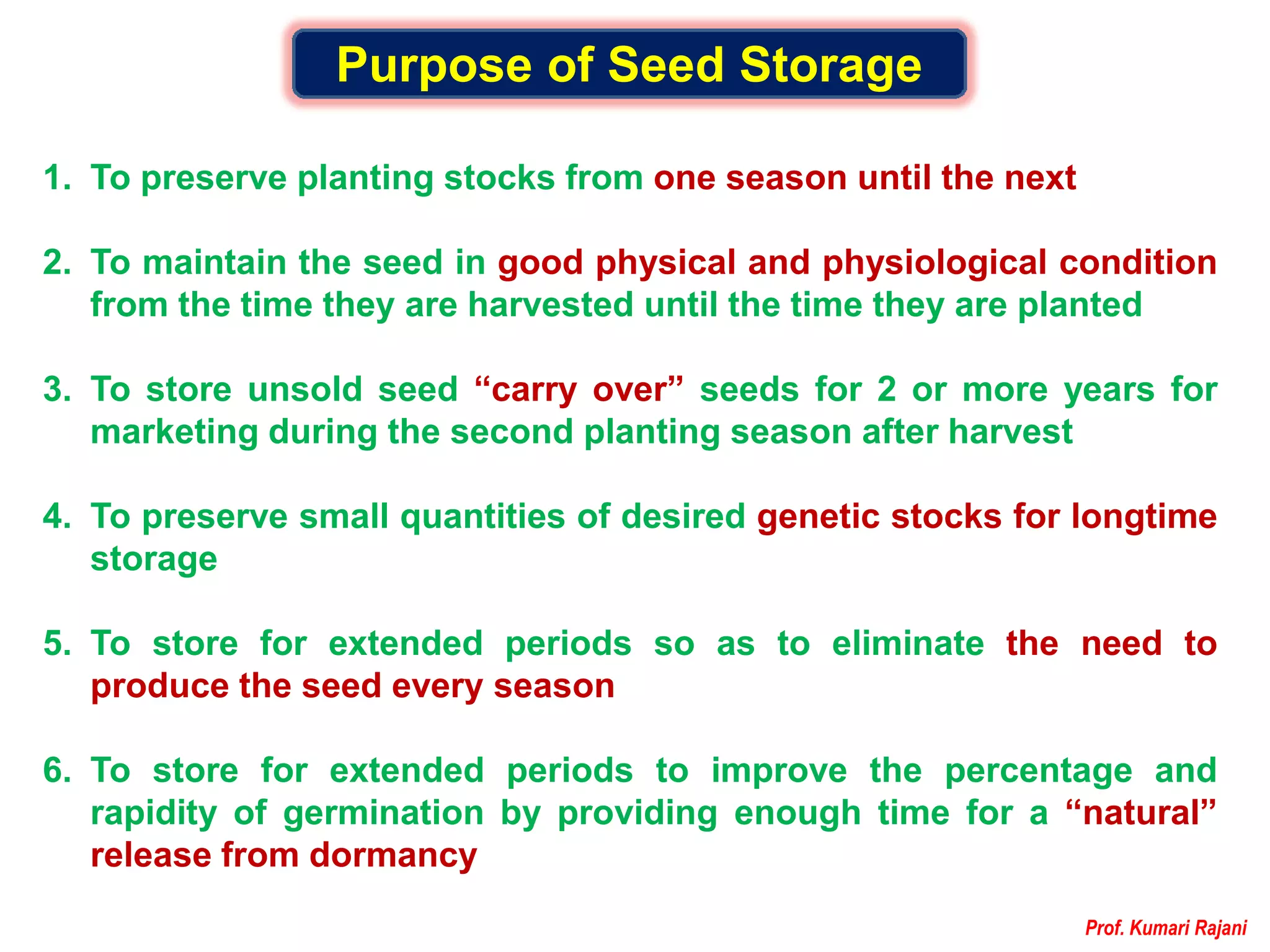 Principles of seed storage | PDF