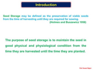 Principles of seed storage | PDF